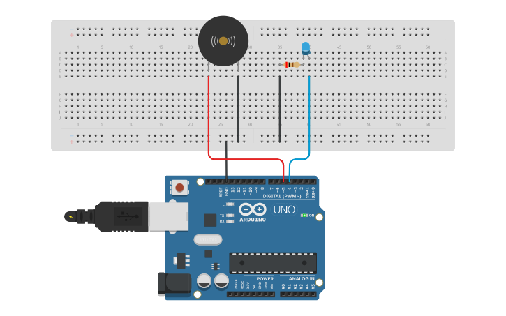 Circuit design Light & Sound - Tinkercad