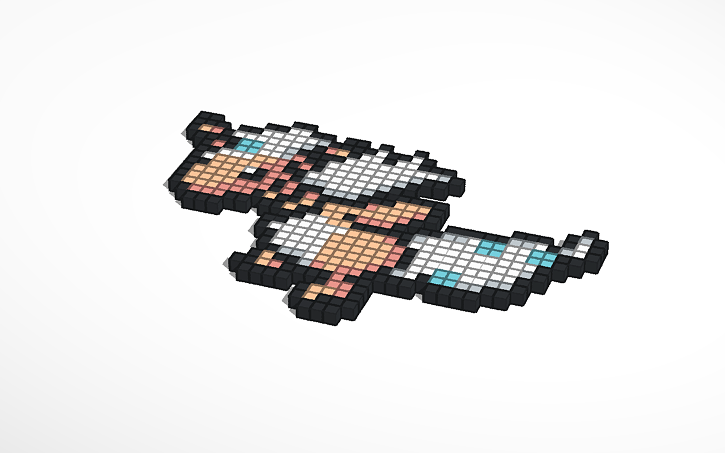 3D design Shiny Mega Ampharos - Pokemon Pixel Art - Credit To [Novice ...