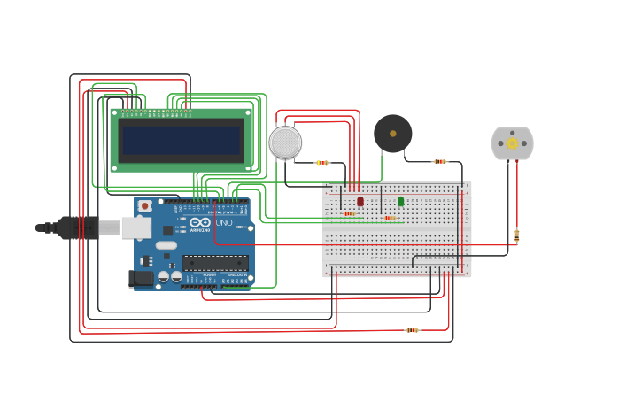 Circuit design Smoke Detection Altering Electric Car System | Tinkercad