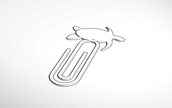 3D design Paper Clips Dolphin and Turtle - Tinkercad