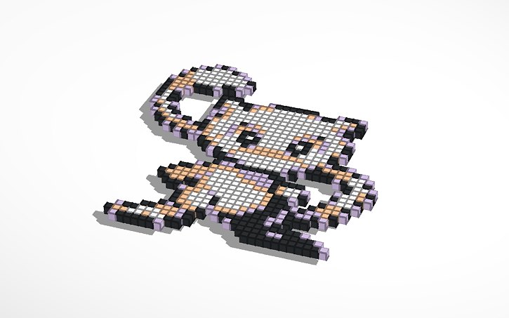 3D design Pokémon Red/Blue Mew sprite - Tinkercad