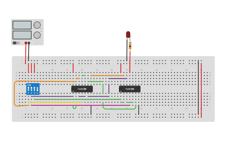 Circuit design 2nd using nand gate | Tinkercad