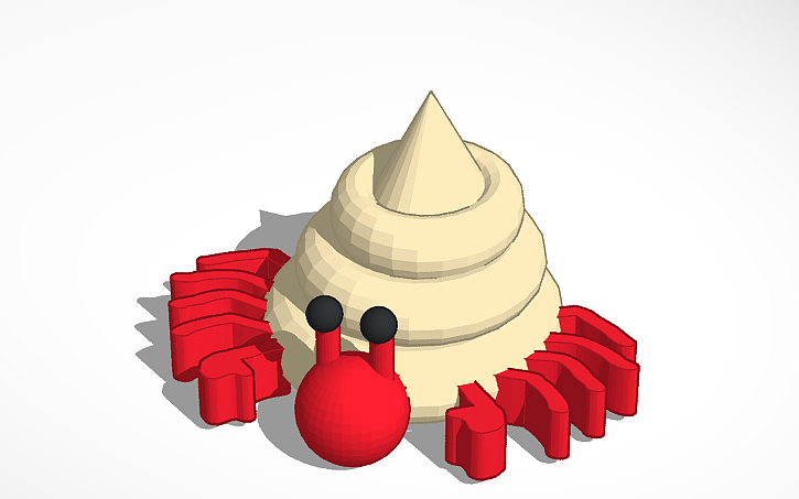 3D design hermit crab - Tinkercad
