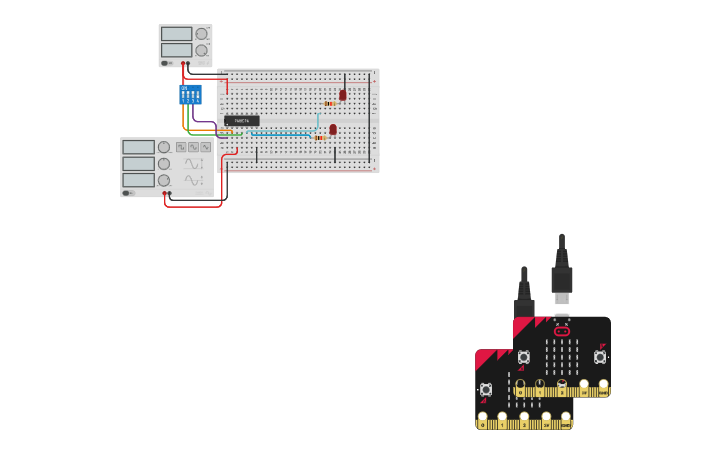 Circuit design . Edge-triggered D Flip-flop - Tinkercad