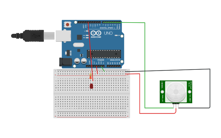 Circuit design Detector de objetos - Tinkercad