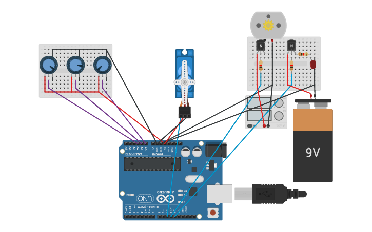 Circuit design Table Tennis Ball Launcher Electronics - Tinkercad