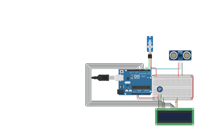Circuit design Pet feeding using arduino - Tinkercad