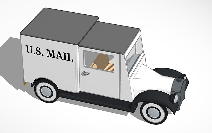 3D design 1920's mail van - Tinkercad