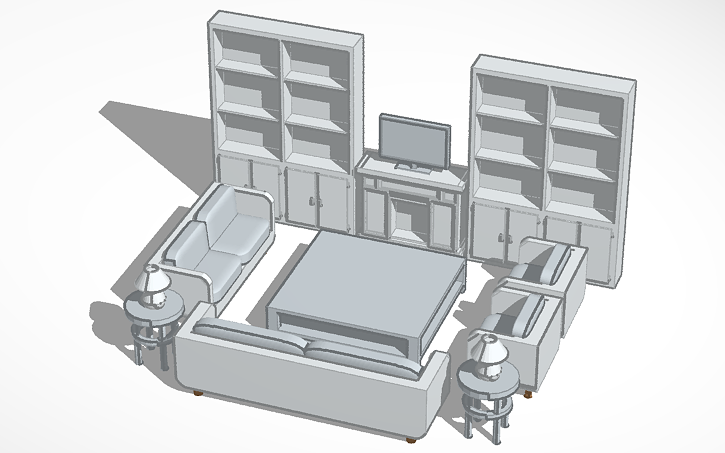 3D design 3D House (Living room) - Tinkercad