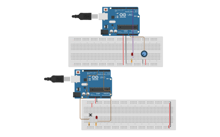 Circuit Design Dos Arduinos Tinkercad