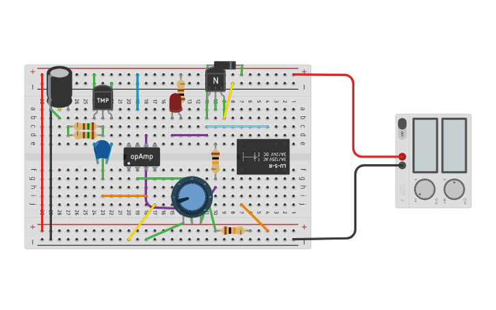 Circuit design Sensor de temperatura - Tinkercad Circuit design Sensor de temperatura - Tinkercad
