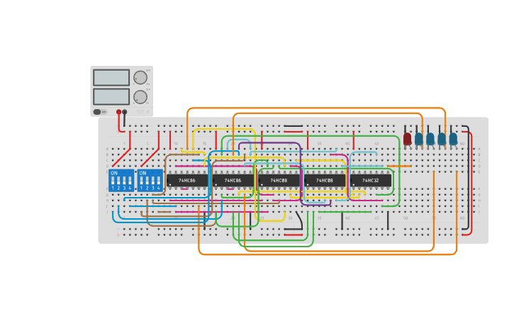 Circuit Design 4 Bit Binary Adder Tinkercad