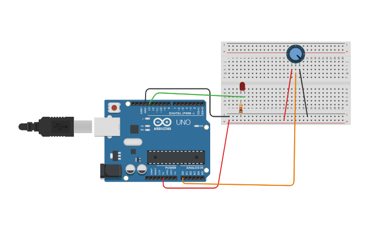 Circuit design Led con termistor (Taller Arduino) | Tinkercad