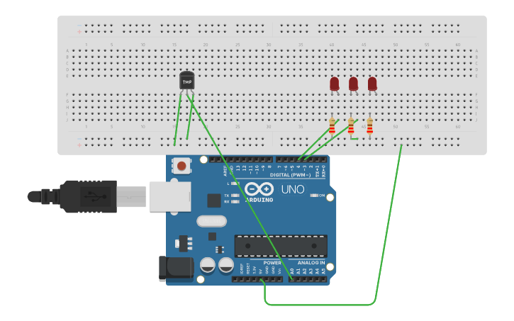 Circuit design temperature - Tinkercad