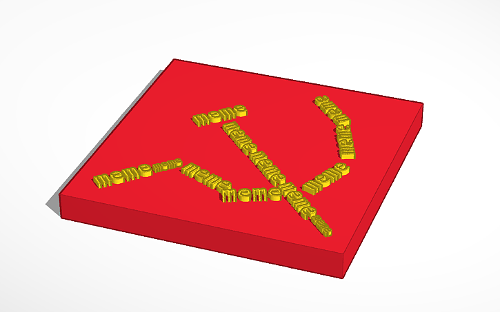 3D design hammer and sickle made of 'meme' | Tinkercad