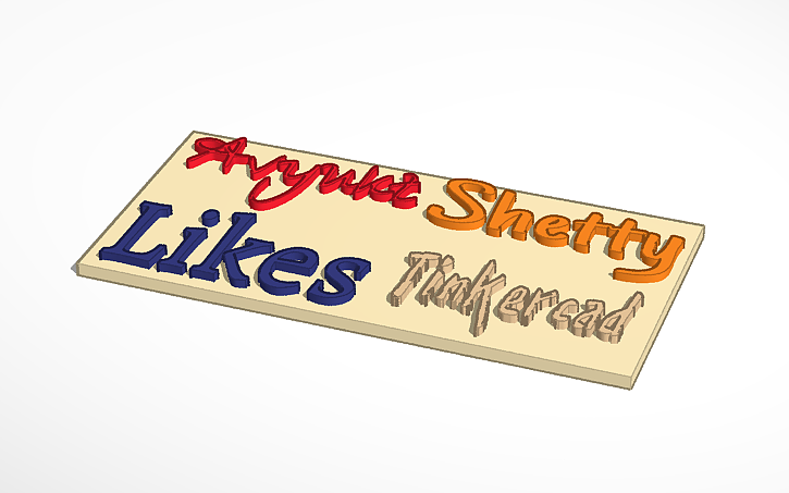 3D design Custom Text Font - Tinkercad