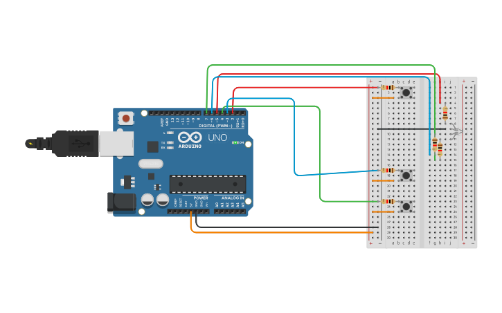 Circuit design led rgb | Tinkercad