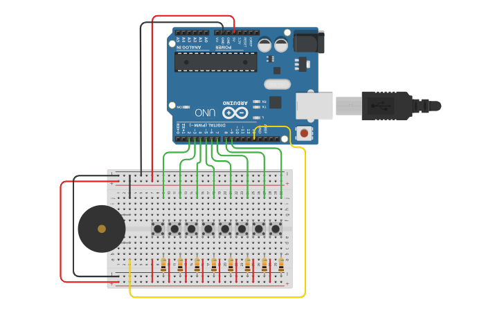 Circuit Design Copy Of Arduino Piano Tinkercad