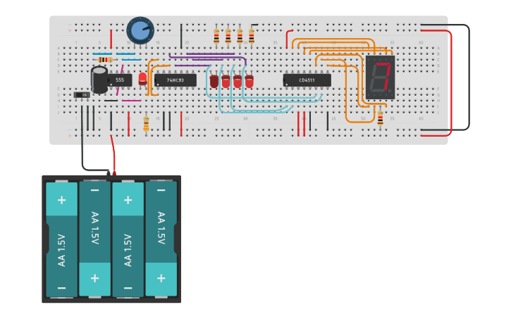Circuit design Binary Counter Display - Tinkercad Circuit design Binary Counter Display - Tinkercad