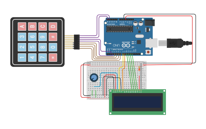 Circuit design Interfaz de la Calculadora | Tinkercad