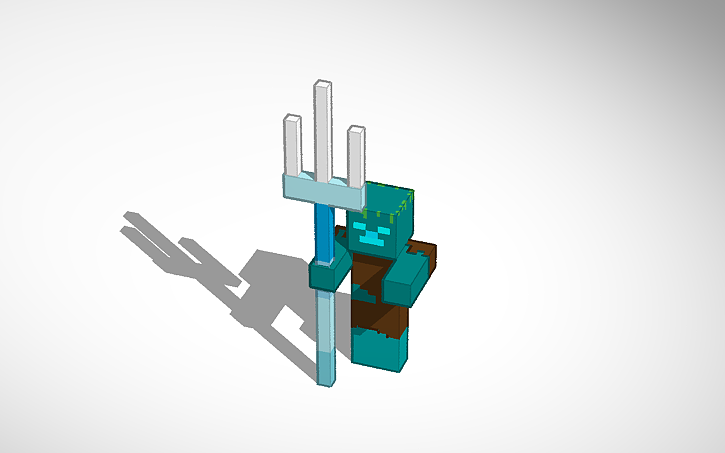 3D design Drowned with trident | Tinkercad
