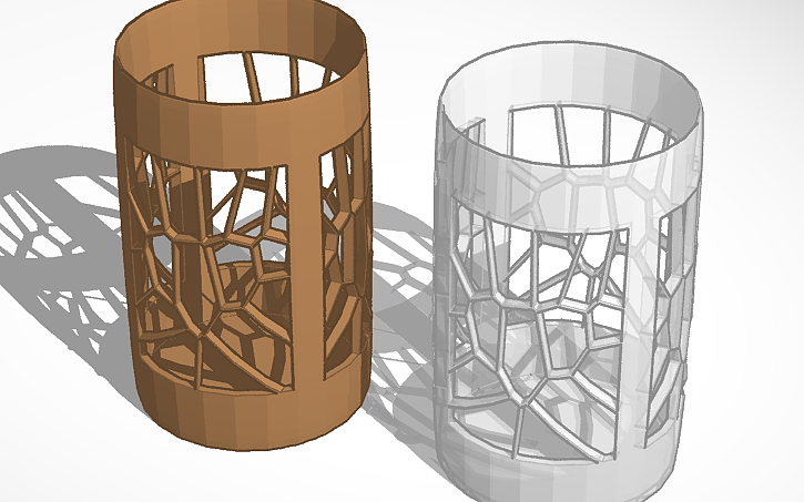 3D design Candle stand of Wood and Glass - Tinkercad