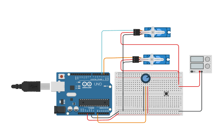 Circuit design servo - Tinkercad