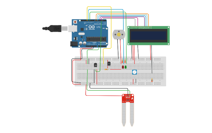Circuit design Soil Moisture Sensor Group Work - Tinkercad