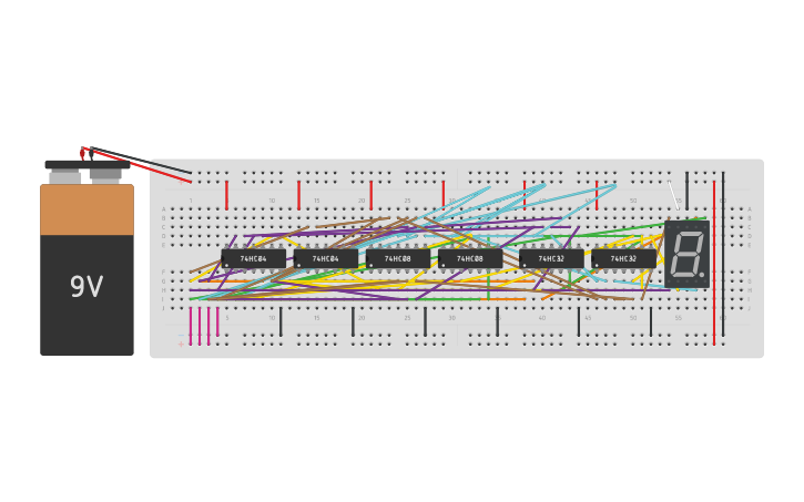 Circuit design SEVEN SEGMENT DISPLAY - Tinkercad
