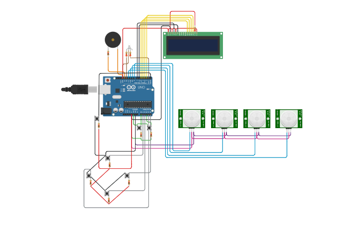 Circuit design Умная охранная система - Tinkercad