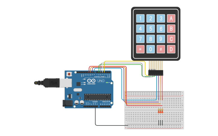 Circuit Design Keyboard 4x4 Tinkercad