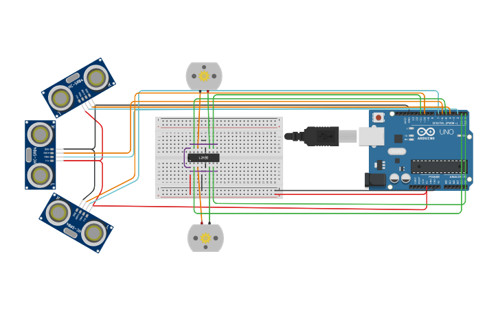 Circuit design Carro Antichoque - Tinkercad