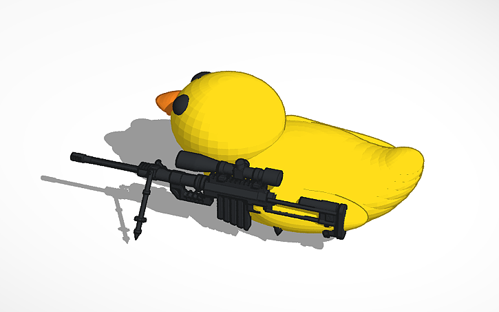 3D design duck with a gun 8 - Tinkercad