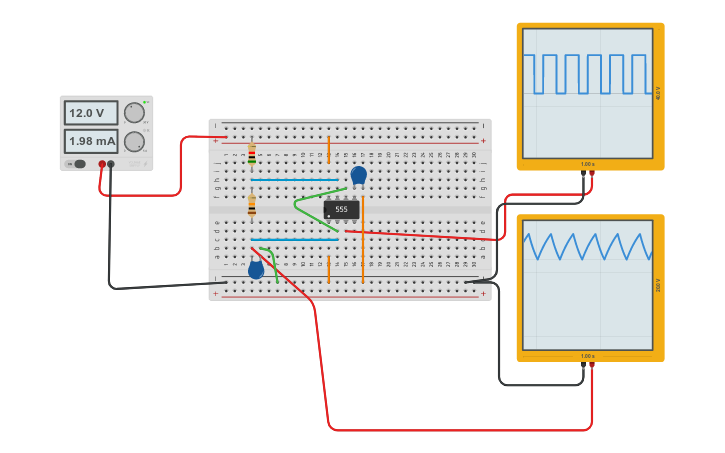 Circuit design 555 Astable - Tinkercad