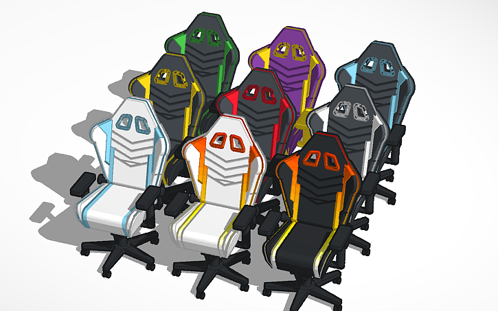 3D design Gaming Chair Color Variants - Tinkercad