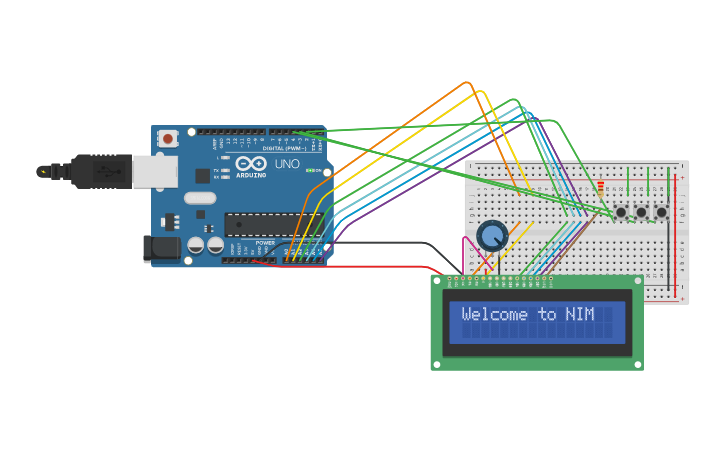 Circuit design NIM Machine - Tinkercad