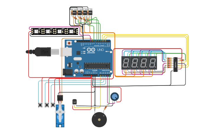 Circuit design TEMPERATURE - Tinkercad