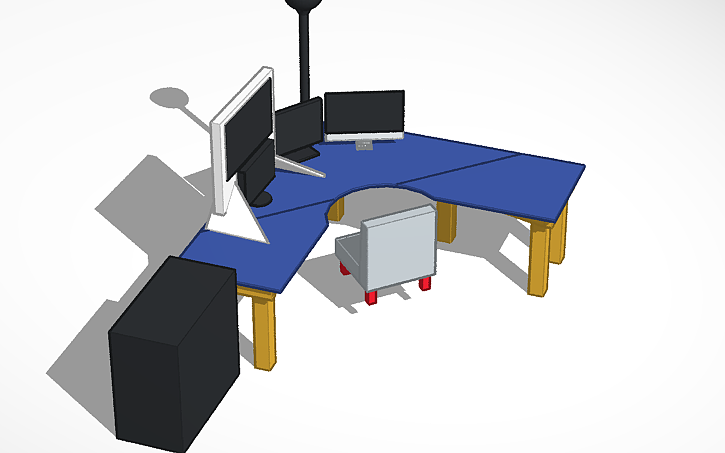 3D design New Desk/Office Layout 2 | Tinkercad