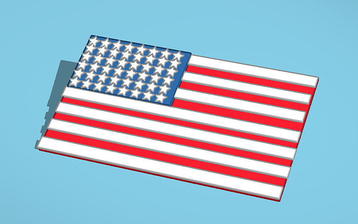 3D design The American Flag - Tinkercad