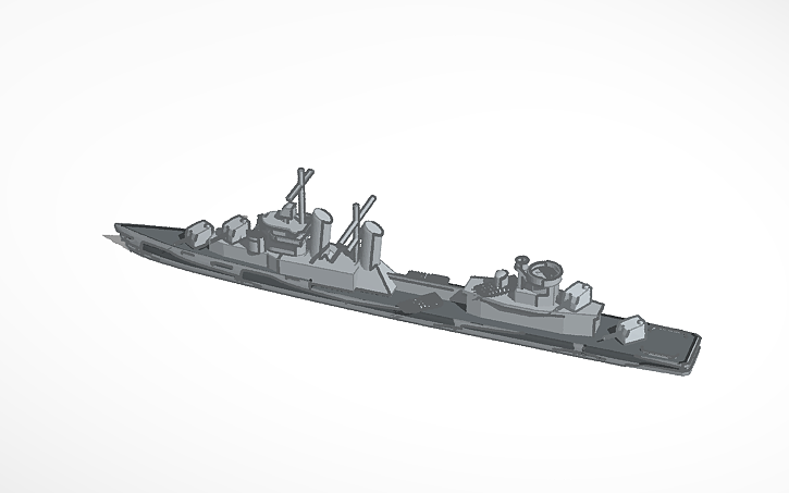 3D design Copy of USS-Johnston - Tinkercad