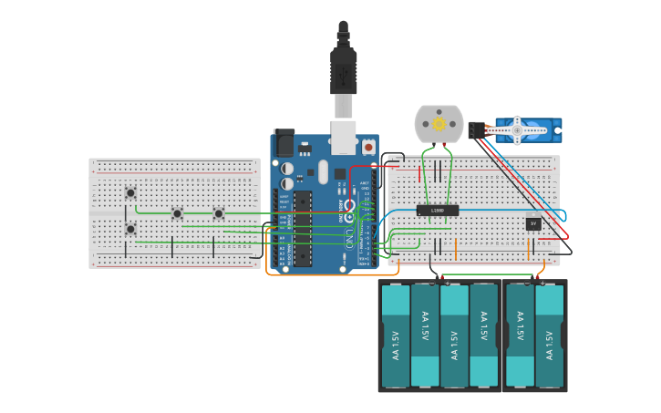 Circuit design EL2 RC Car Circuit Complete - Tinkercad