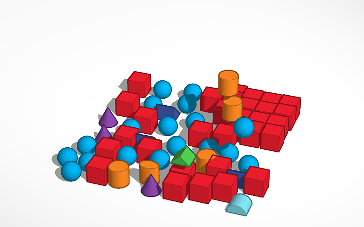 3D design shuffled up spring pieces | Tinkercad