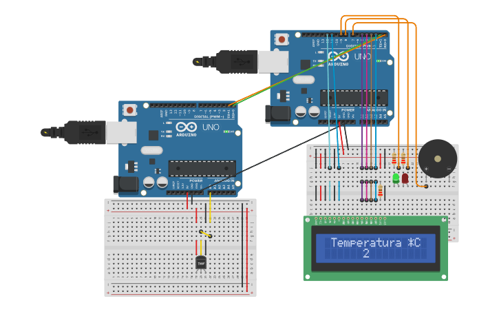 Circuit design Tema 1 Protocoale de Comunicatii - Tinkercad