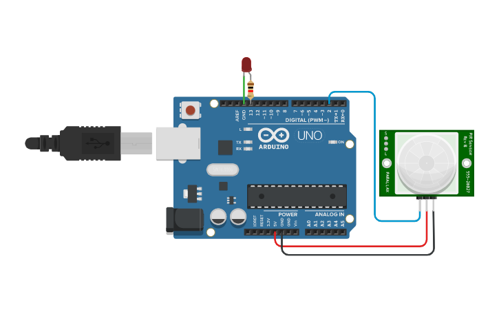 Circuit design Experiment #5- Passive Infrared Sensor | Tinkercad