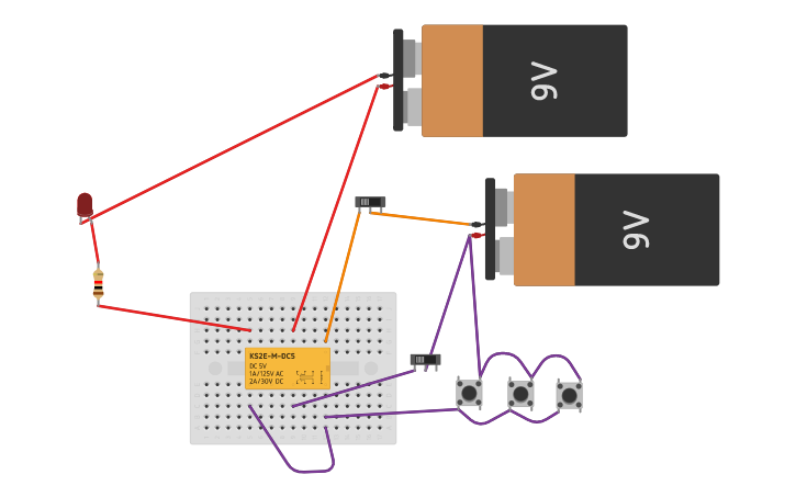Circuit design 12 relais met overname onveilig | Tinkercad