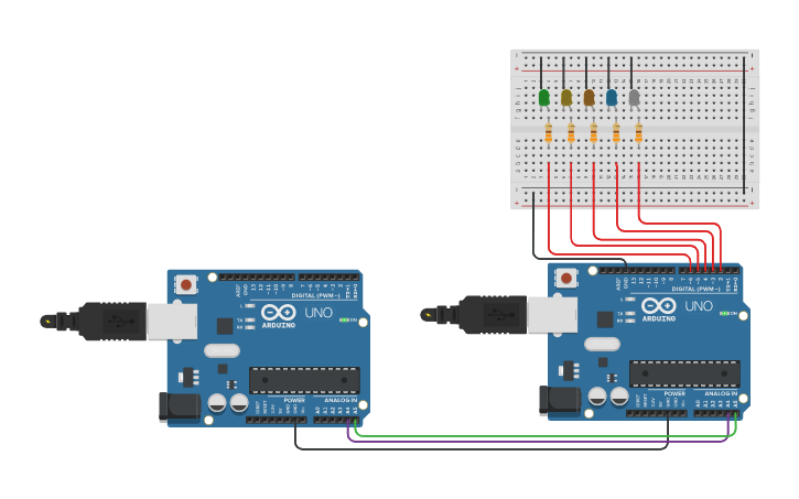 Circuit design Copy of Comunicación dos Arduino I2C | Tinkercad