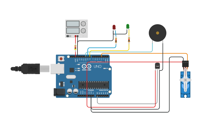 Circuit Design Sensor De Temperatura Tinkercad