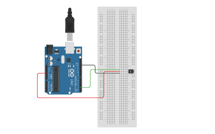 Circuit design (교육)윤대리_온습도센서(DHT11) - Tinkercad