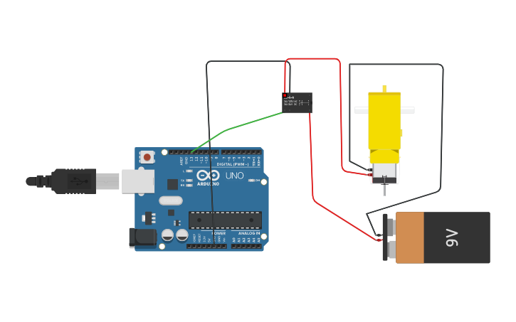 Circuit Design Motor Relay Tinkercad
