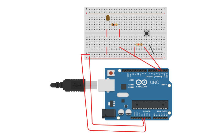 Circuit design PUSH BUTTON - Tinkercad
